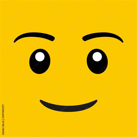 Yellowhead Minifigure Smiling Face Smiley Eyes Lego Emoji Stock Vector