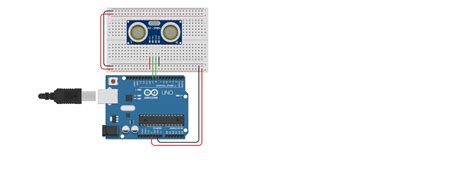 Circuit Design Sensor Distancia Tinkercad