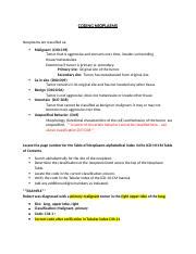 CODING NEOPLASMS Docx CODING NEOPLASMS Neoplasms Are Classified As Malignant C C Tumor