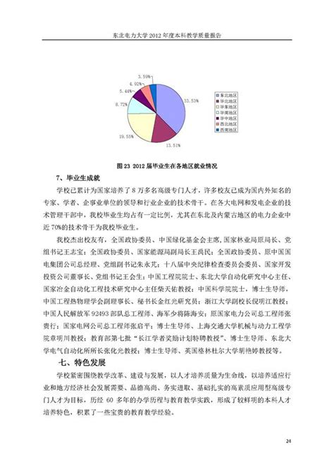 东北电力大学2012年度本科教育教学质量报告 东北电力大学教务处