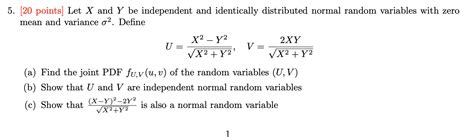 Solved 20 Points Let X And Y Be Independent And