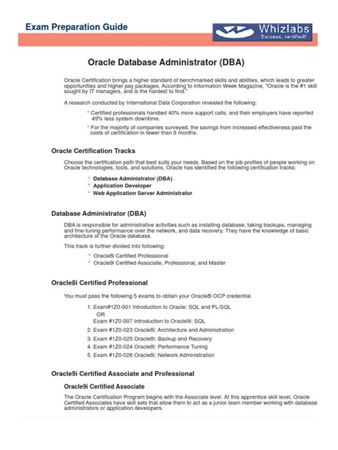 Oracle Dba Pdf Oracle Database Test Assessment