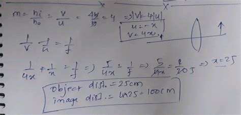 The Image Obtained With The Convex Lens Is Erect And Its Height Is Four Times That Of The