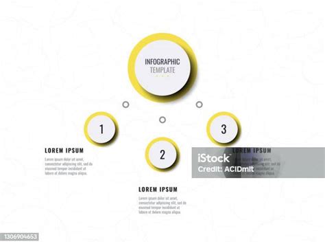 트렌디 한 노란색과 회색 색상의 세 단계 수평 인포 그래픽 템플릿 텍스트 상자가 있는 최신 비즈니스 데이터 시각화 0명에 대한 스톡 벡터 아트 및 기타 이미지 Istock