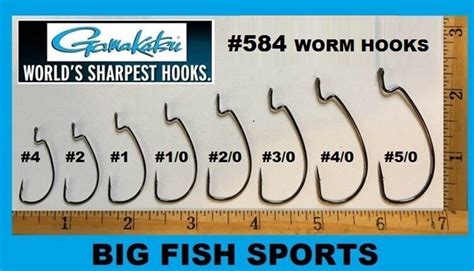 Gamakatsu 584 Offset Shank Worm Ewg Value Pack 25 Hooks 58408 25 New