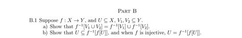 Solved Part B B1 Suppose Fx→y And U⊆xv1v2⊆y A Show