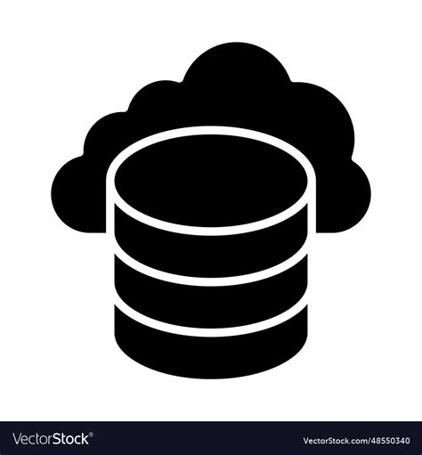 Cloud Storage Glyph Icon For Personal Royalty Free Vector