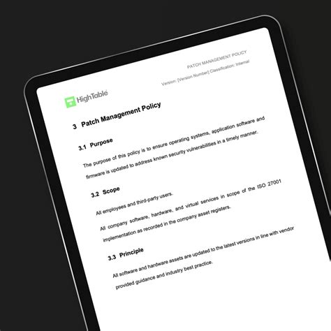 Iso 27001 Patch Management Policy Template