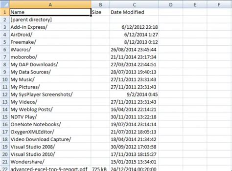 How To Get A List Of Files In A Folder Into Excel