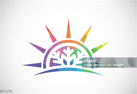 에어컨 낮은 폴리 로고 기호 기호입니다 뜨겁고 차가운 상징 0명에 대한 스톡 벡터 아트 및 기타 이미지 0명 개념 개념과 주제 Istock