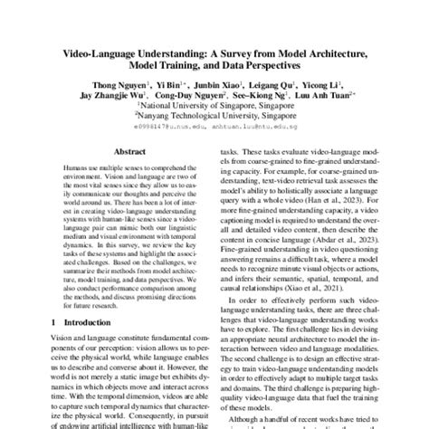 Video Language Understanding A Survey From Model Architecture Model Training And Data