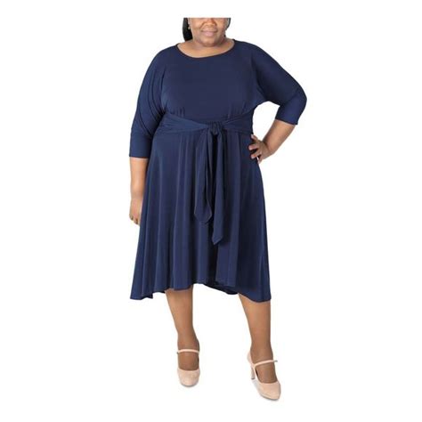 Robbie Bee Dresses Robbie Bee Womens 34 Sleeve Round Neck Midi Wear