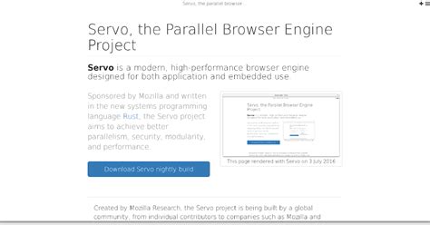 Servo Mozilla Releases First Builds Of Its Next Gen Browser Engine