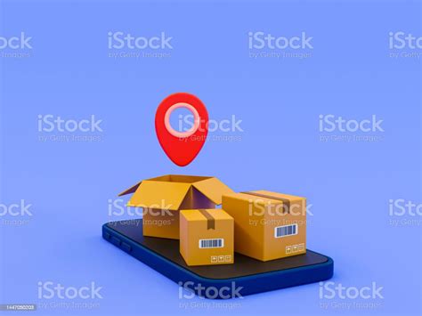3d 최소 제품 배송 소포 운송 상품 유통 발송을 위한 화물 준비 소포와 위치 아이콘이 있는 스마트폰 3d 렌더링 그림입니다 0명에 대한 스톡 사진 및 기타 이미지 Istock