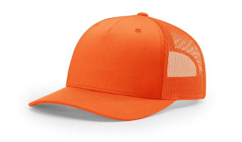 Richardson 882fp Blaze Orange Five Panel Trucker Hat The Park Wholesale