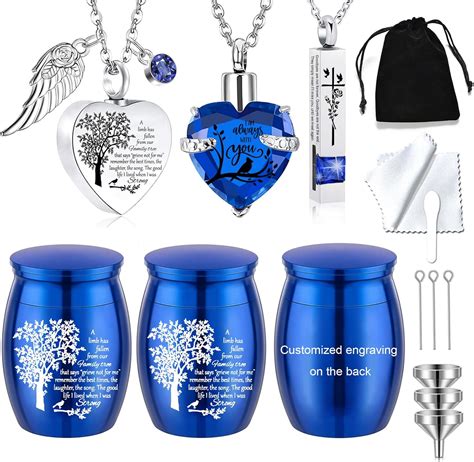 Weikui Cremation Urn Necklace For Ashes Set Of 6 Small
