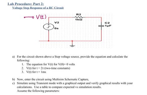 Solved Lah Procedure Part Source Free RC Circuit A For Chegg Com