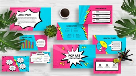 ฟรีพาวเวอร์พอยเทมเพลตแนวป๊อบอาร์ท Pop Art สีสันสดใจ