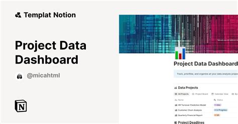 Project Data Dashboard Templat Oleh Micahtml Notion Marketplace