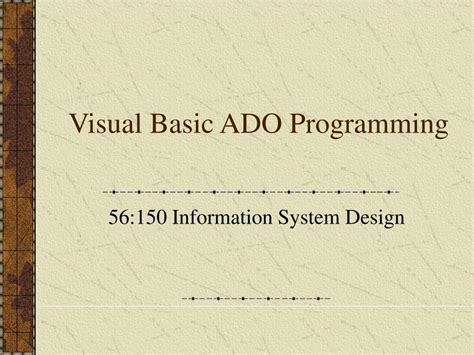 ppt visual basic ado programming powerpoint presentation free