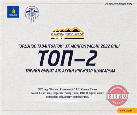 “ЭРДЭНЭС ТАВАНТОЛГОЙ” ХК МОНГОЛ УЛСЫН 2022 ОНЫ ТОП 2 ДАХЬ ТӨРИЙН ӨМЧИТ АЖ АХУЙН НЭГЖЭЭР ШАЛГАРЛАА