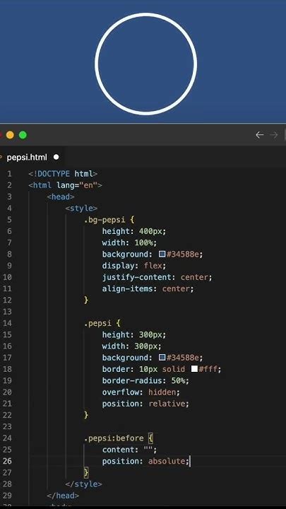 How To Make Pepsi Logo Using Css Coding Bareng Shorts Css Tutorial Pepsi Youtube