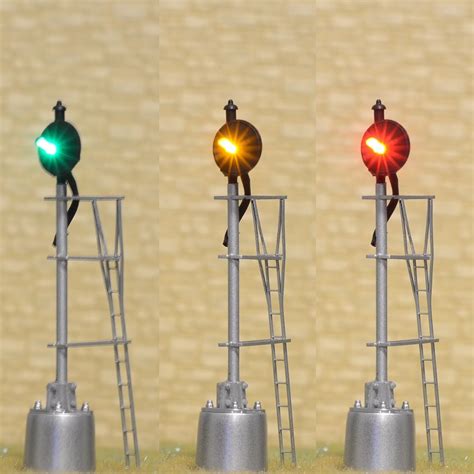 1 X Ho Scale Model Railroad Tri Colors Searchlight Signal Metal Round
