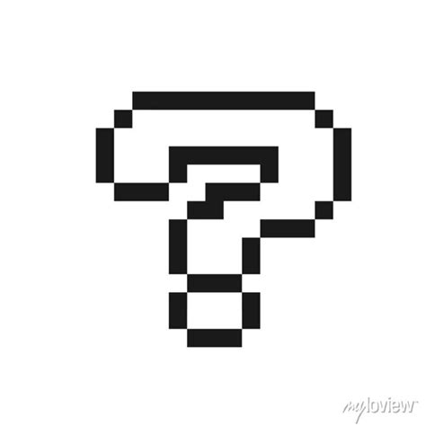Pixel Question Mark Icon Clipart Image Isolated On White Background
