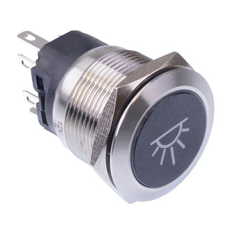 Cockpit Cabin Light Blue LED Latching Mm Vandal Push Button Switch SPDT V