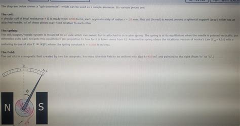 Solved Cale The Diagram Below Shows A Galvanometer Which