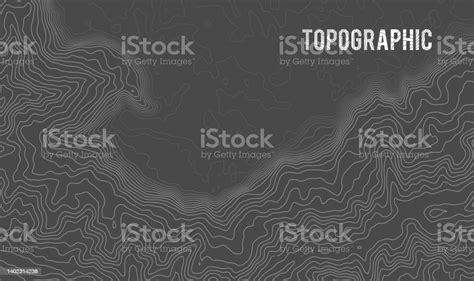 회색 윤곽 벡터 지형 지리적 산 지형 벡터 일러스트레이션 지형 패턴 텍스처 육상 벡터 지형에 매핑합니다 입면 그래픽 윤곽 높이 선입니다 지형지도 0명에 대한 스톡 벡터 아트