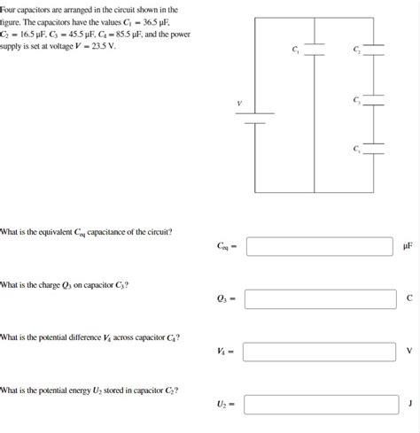 Solved Four Capacitors Are Arranged In The Circuit Shown In