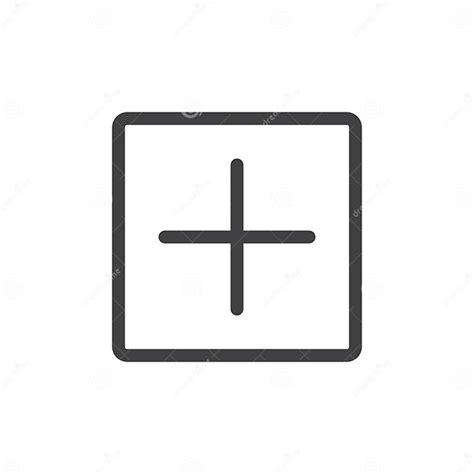 Add Vector Icon Simple Outline Vector Logo Stock Vector Illustration Of Simple Thin 341391708