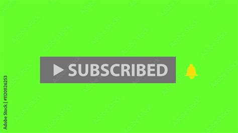 Animated Red Subscribe Button By Hand Icon On Green Screen Background Social Media Subscribe