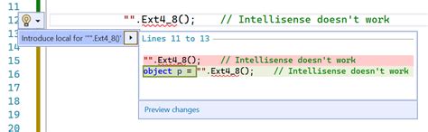 Intellisense Using Statement Suggestions Are Missing For Extension Methods For NET