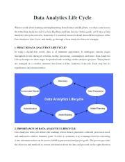 Data Analytics Life Cycle Pdf Data Analytics Life Cycle When We Talk About Learning And