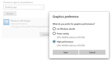 Usb Display Does Not Show Up As Option When Also Using Nvidia Discrete Gpu Without On Board