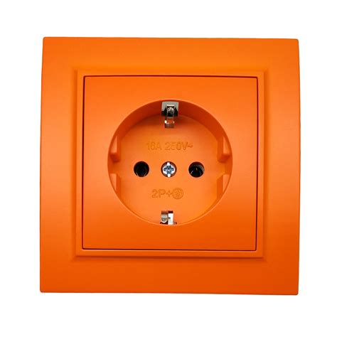 Wall Socket One Orange Socket With Earth Colorful European Standard Diy Socket 16a 250v Legrand