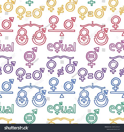 Masculine Feminine Sex Gender Symbols Equal Stock Vector Royalty Free
