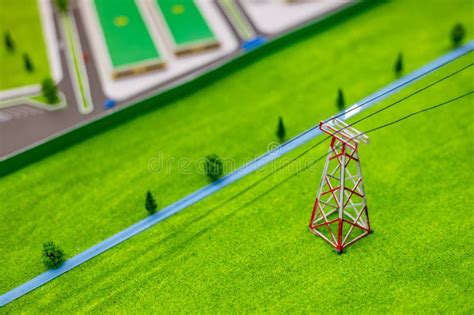 Miniature Power Line Model Electrical Network Stock Image Image Of Landscape Infrastructure