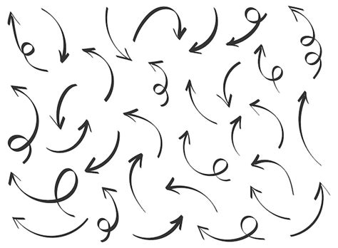 Premium Vector Arrow Icon In Hand Drawn Style Handmade Doodle Vector Illustration On Isolated