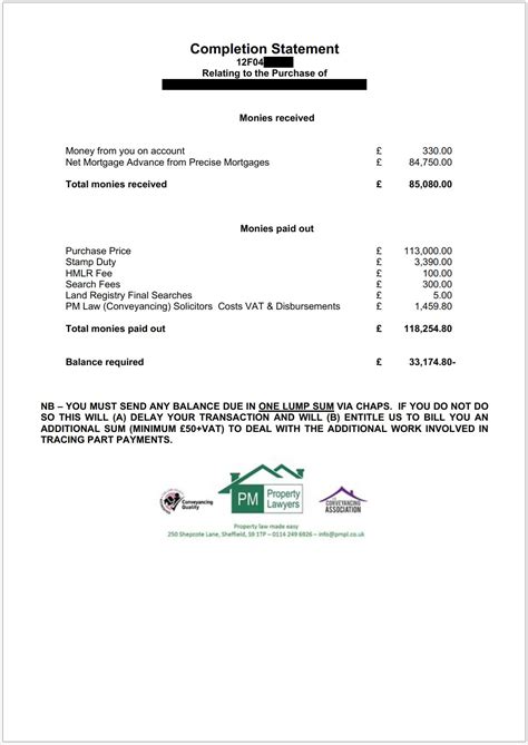 Completion Statement Land Tax Advice