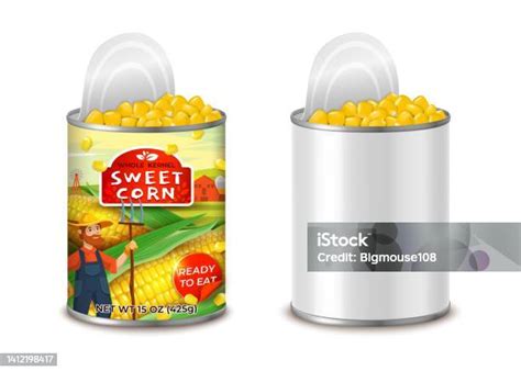 현실적인 상세한 3d 유기농 통조림 옥수수 세트 벡터 3차원 형태에 대한 스톡 벡터 아트 및 기타 이미지 3차원 형태 Corn Maze 개념 Istock