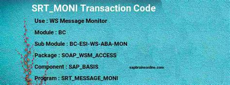 SRT MONI SAP Tcode For WS Message Monitor