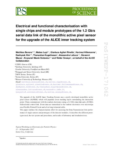 Pdf Characterization Of Alpide Data Link For Alice