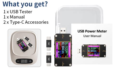 Yojock Usb Tester Meter Usb C Voltage Tester 2 In 1 Digital Usb Current Watt Multimeter Pd