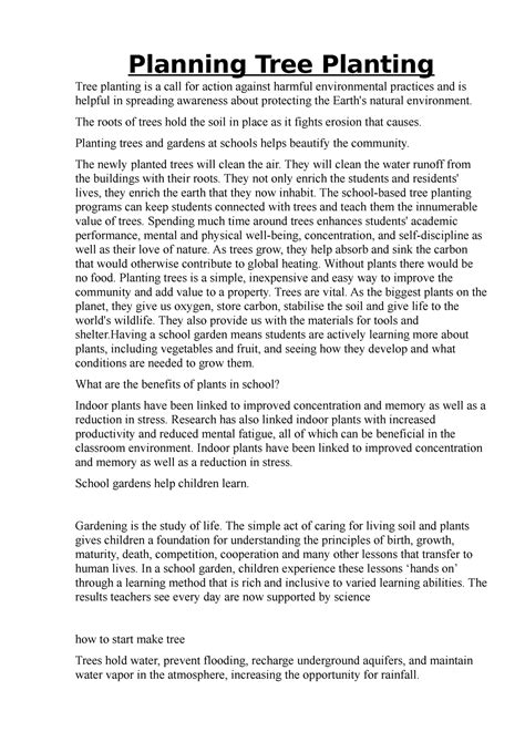 Planning Tree Planting Planning Tree Planting Tree Planting Is A Call For Action Against