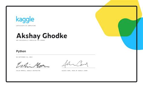 Akshay Ghodke On Linkedin Akshay Ghodke Completed The Python Course On Kaggle