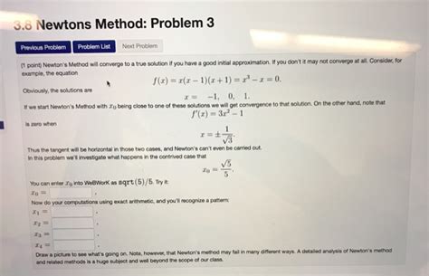 Solved 38 Newtons Method Problem 3 Previous Problem