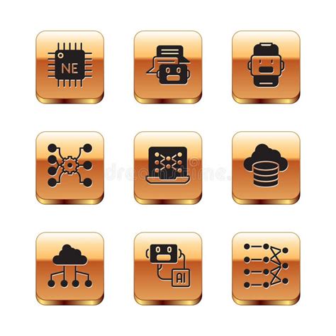 Set Processor Cpu Neural Network Algorithm Humanoid Robot Artificial Intelligence Ai And